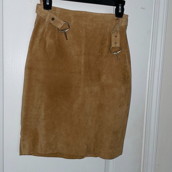 margaret godfrey | Skirts | Margaret Godfrey Tan Suede Skirt Size 4 ...